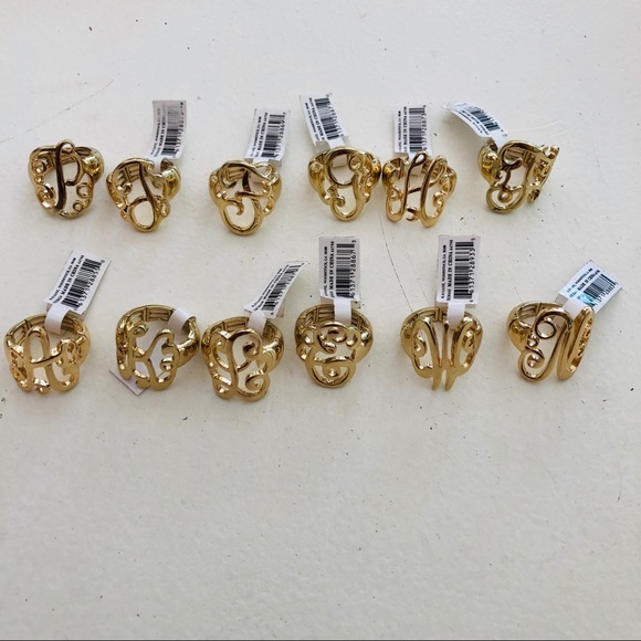 GANZ | Jewelry | Monogram Initial Adjustable Ring | Poshmark